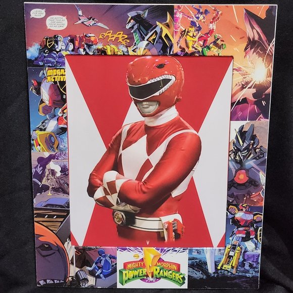 Art | Red Ranger Mighty Morphin Power Ranger Custom Matted Photo | Poshmark